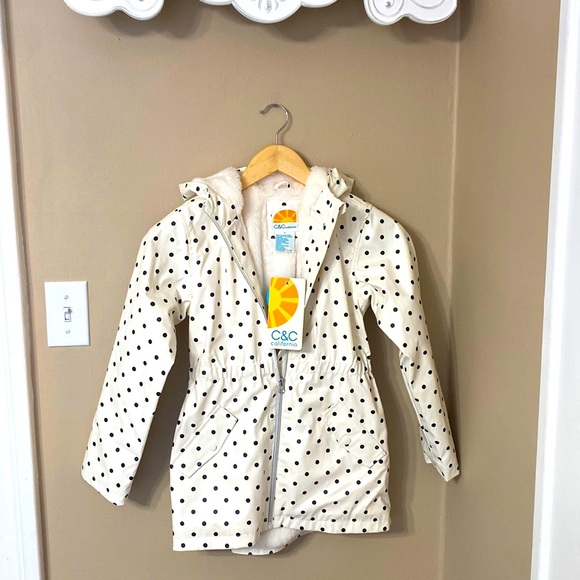 C&C California | Jackets & Coats | Nwt Girls 8 Polka Dot Rain Jacket W ...